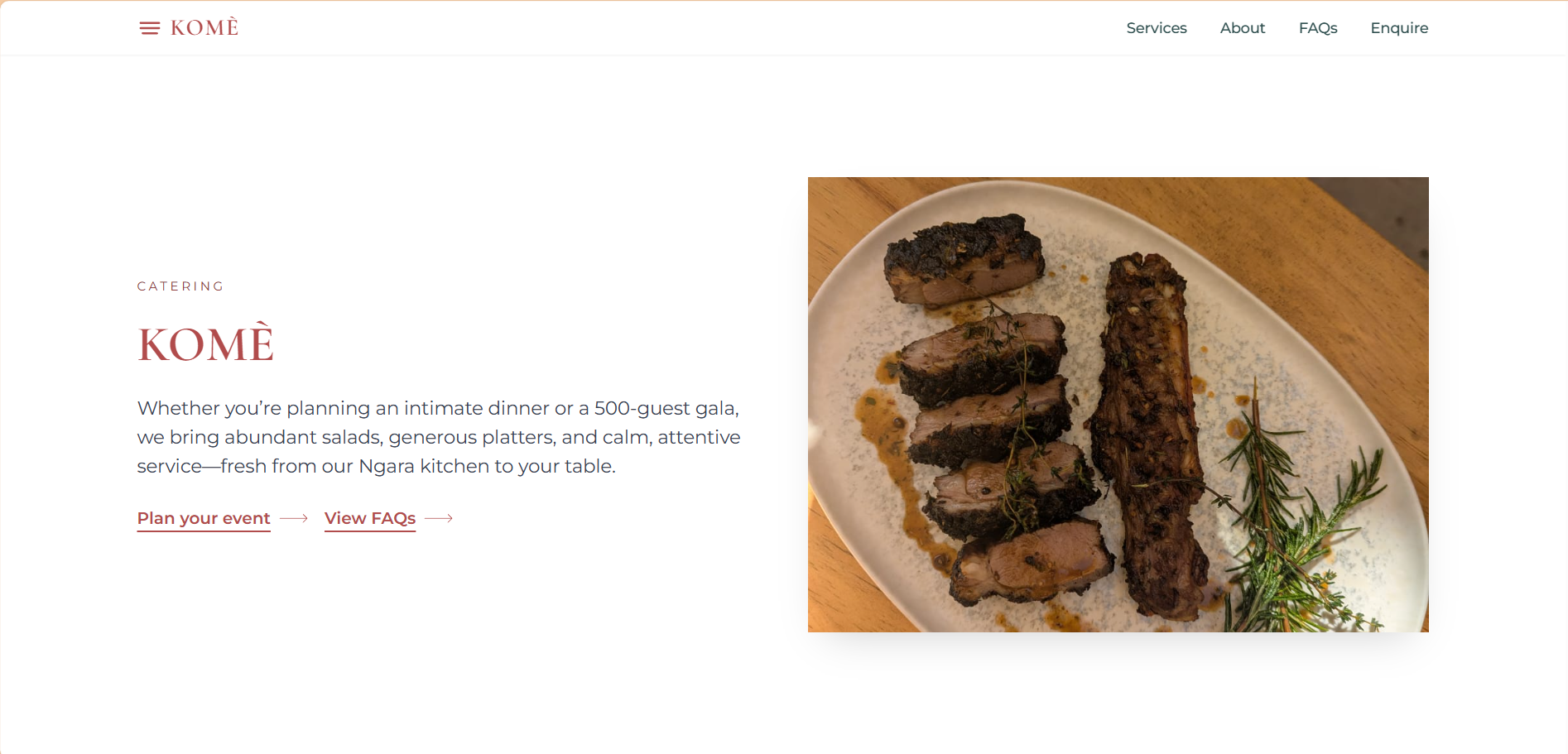 KOMÈ Catering | Thoughtful Food, Effortless Events